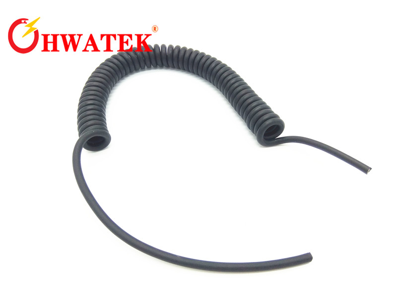 Multi Core Curly Retractile Coiled Cords With Tinned / Bare Copper For ...